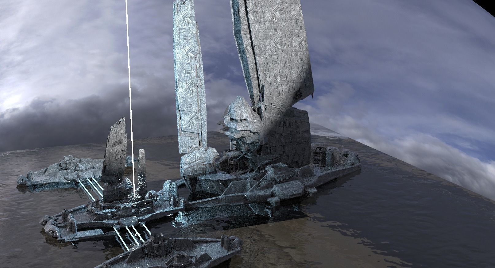 Halo Forerunner City Kit bash 1 3D model | CGTrader