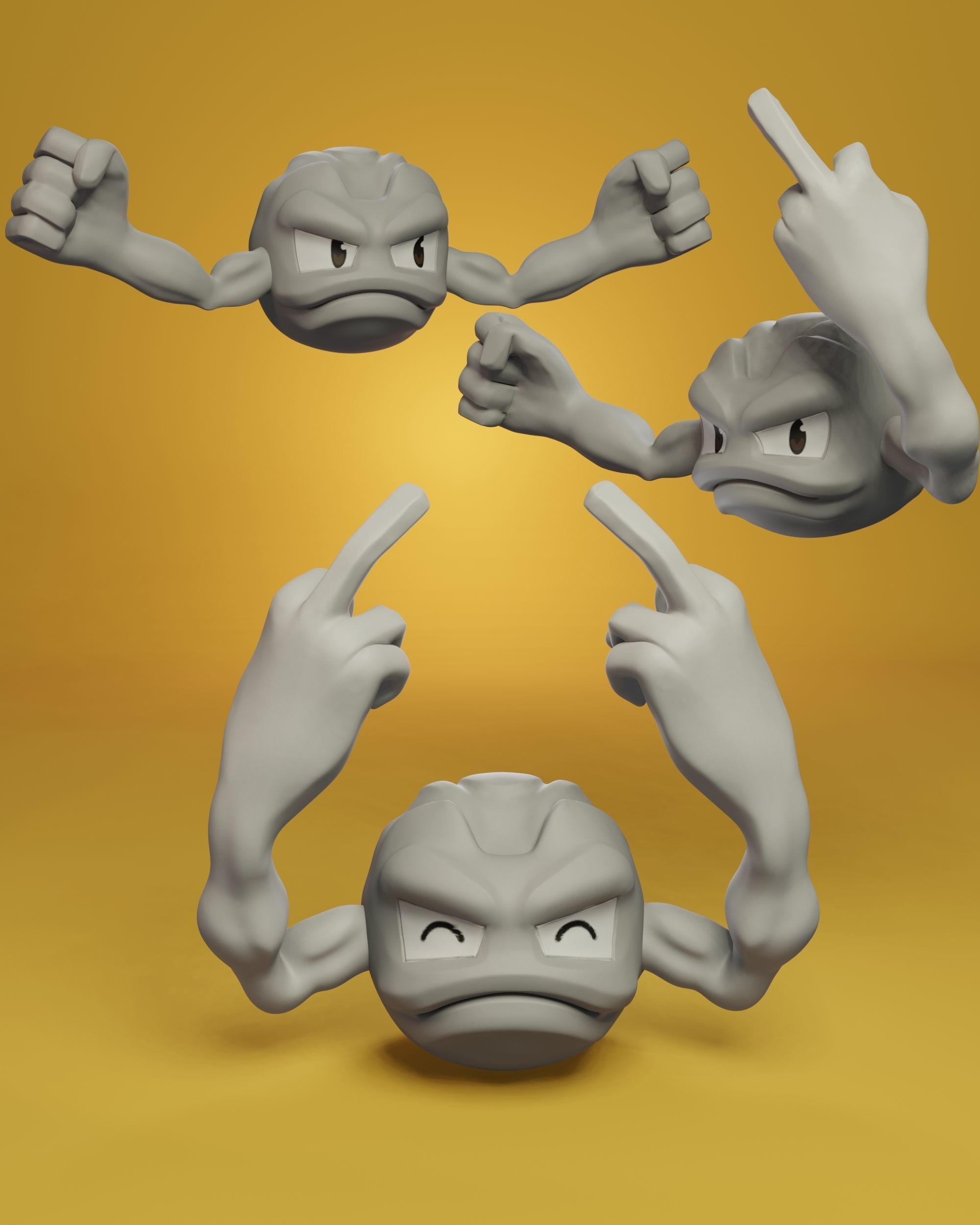 pokemon geodude evolution pack 3D model 3D printable | CGTrader