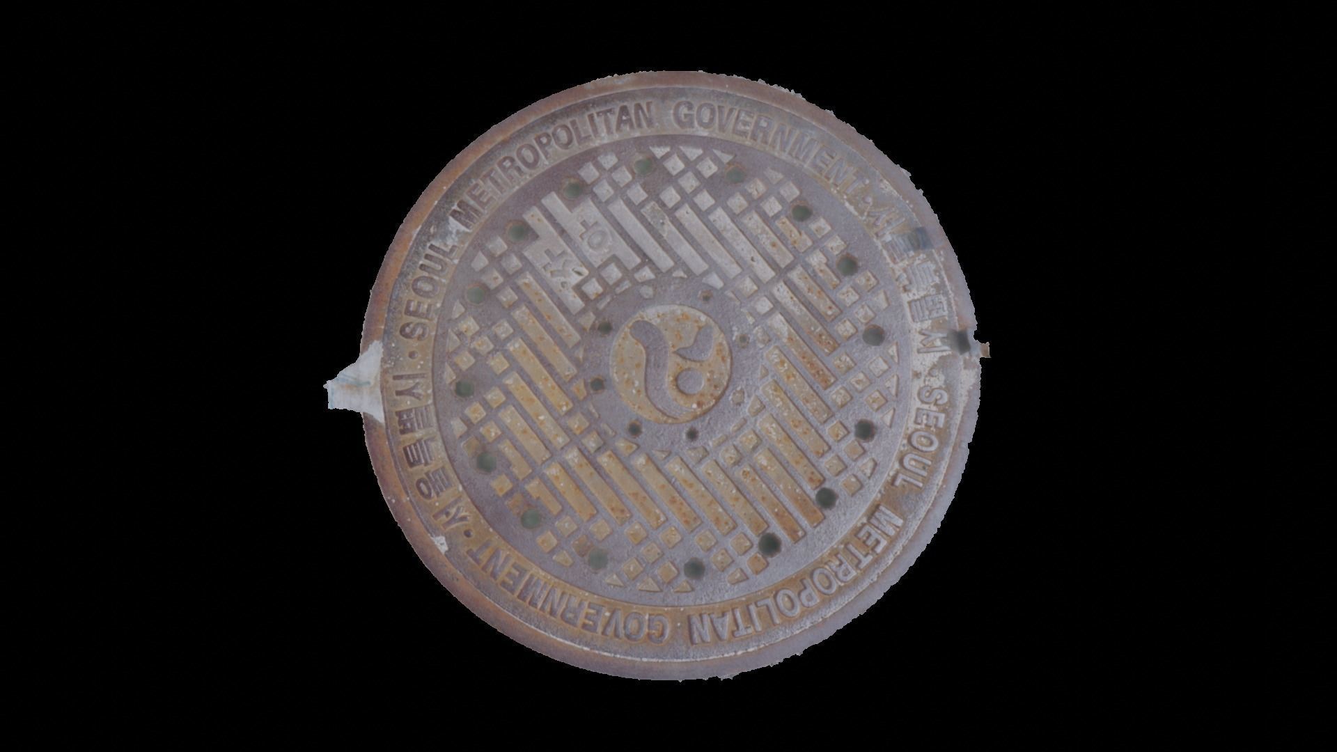 Korean style 7 manhole set 3D model | CGTrader