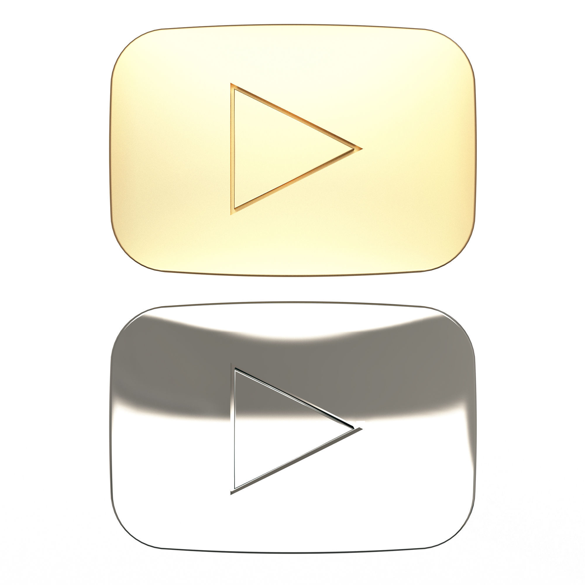 3D model Youtube Gold and Silver Play Buttons VR / AR / low-poly | CGTrader