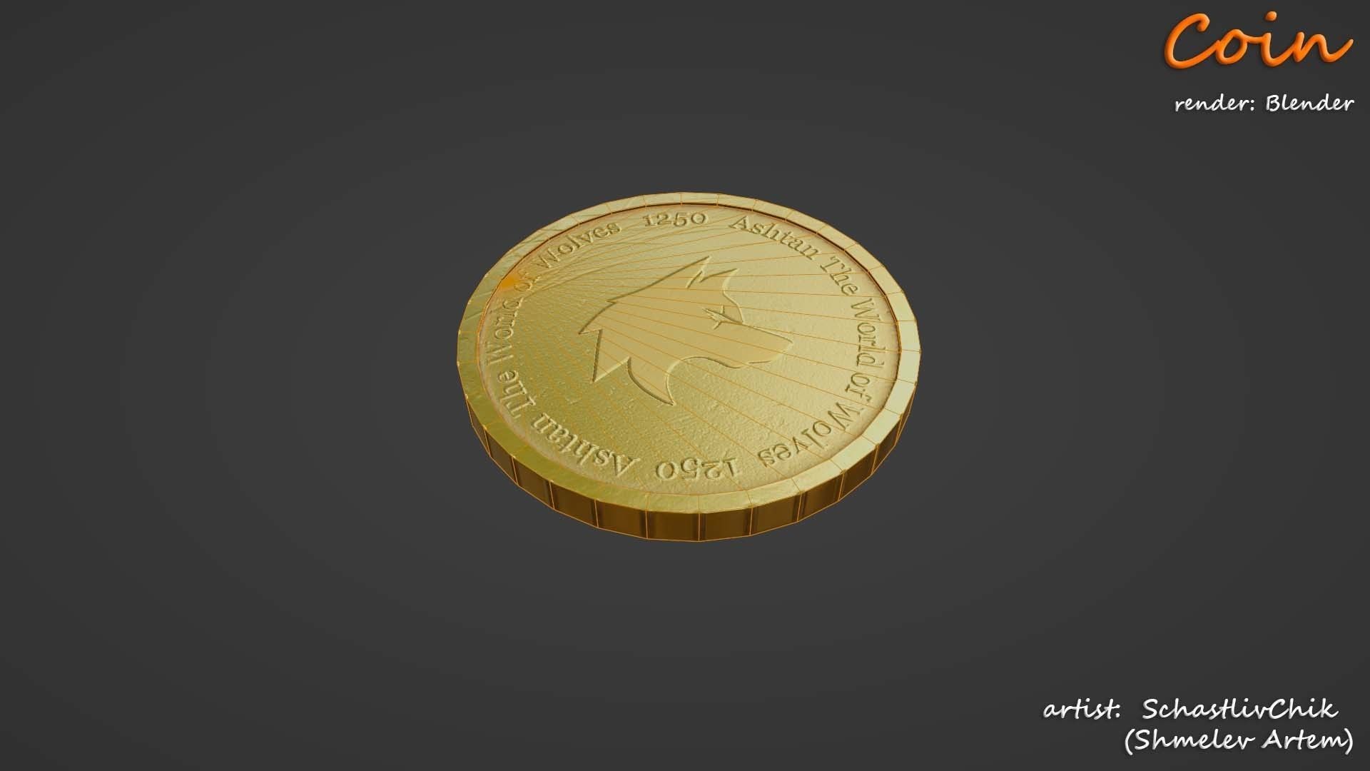 coin low poly free VR / AR / low-poly 3D model | CGTrader