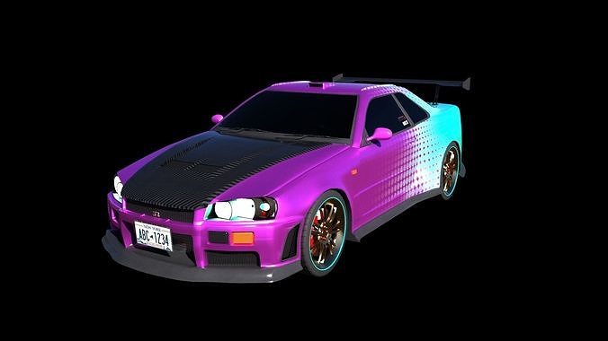 Skyline R34 3D model | CGTrader
