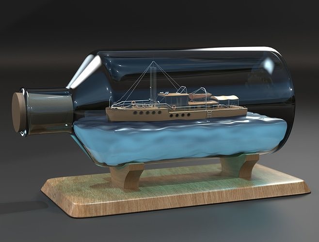 Ship in the Jar 3D model | CGTrader