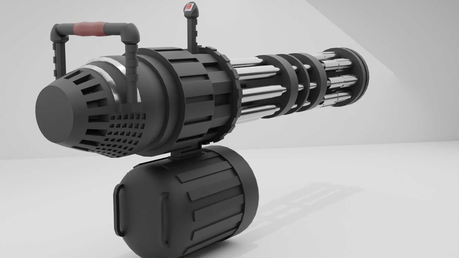 Minigun gun with handle free 3D model | CGTrader
