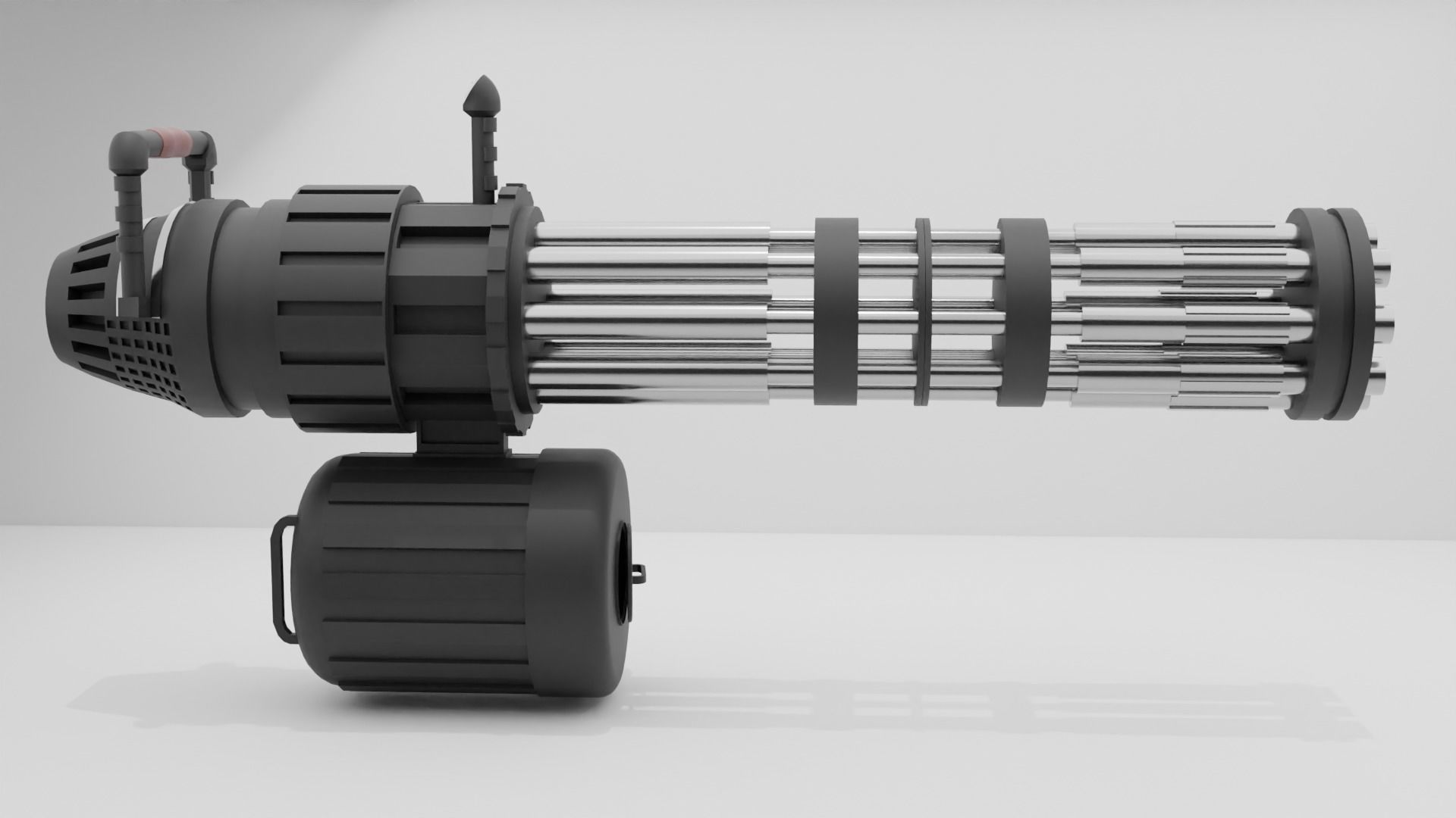 Minigun gun with handle free 3D model | CGTrader