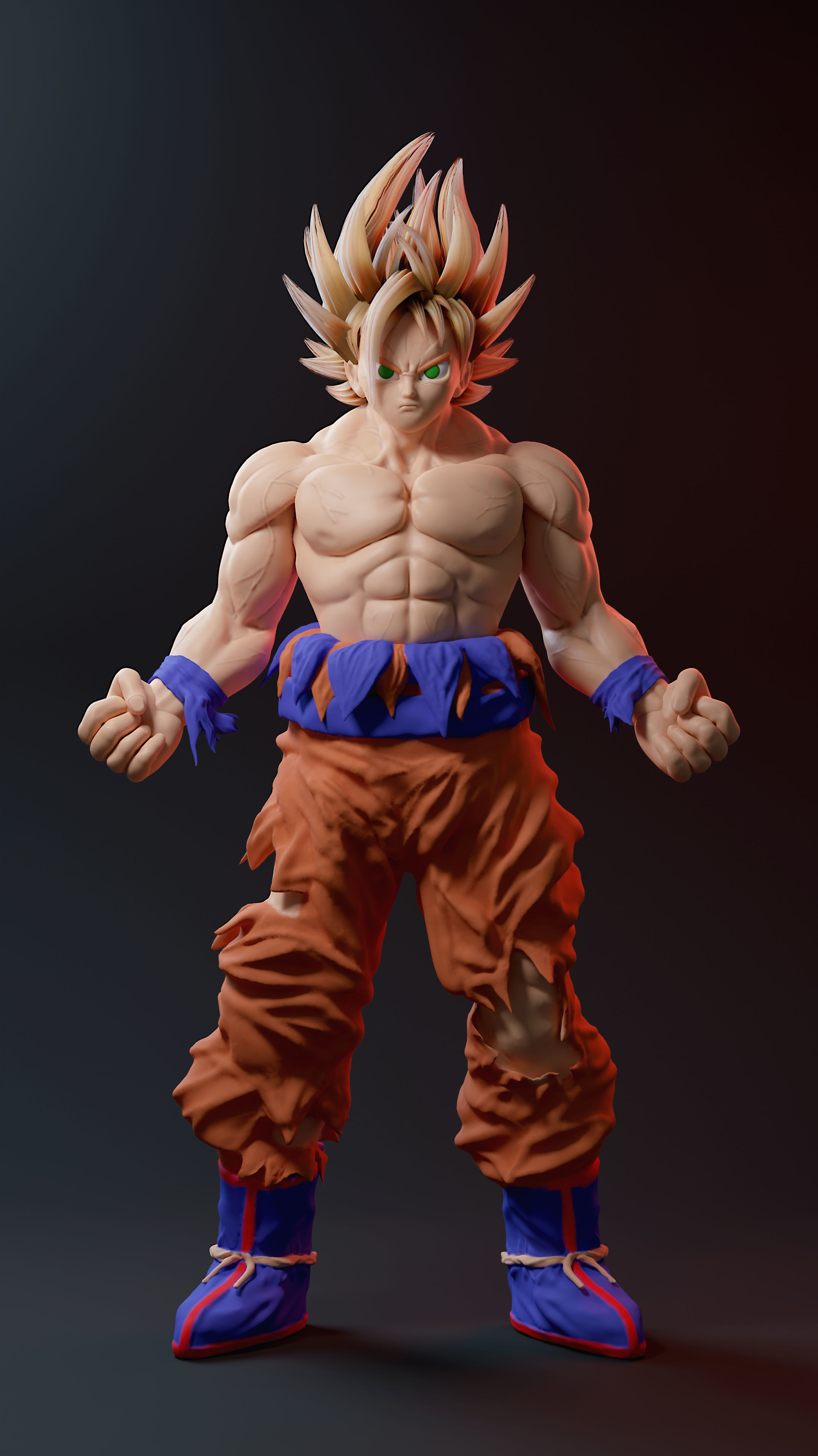 Goku 3D sculpt free 3D model | CGTrader