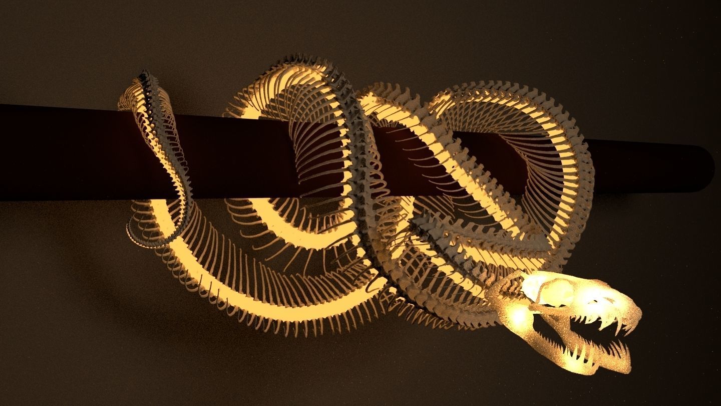 Python Skeleton Snake Lamp Decoration Scanned Printable replicas 3D ...