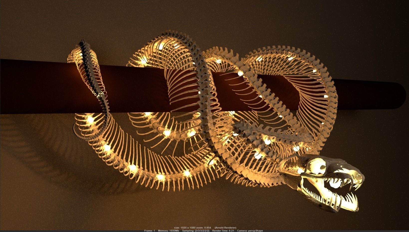 Python Skeleton Snake Lamp Decoration Scanned Printable replicas 3D ...