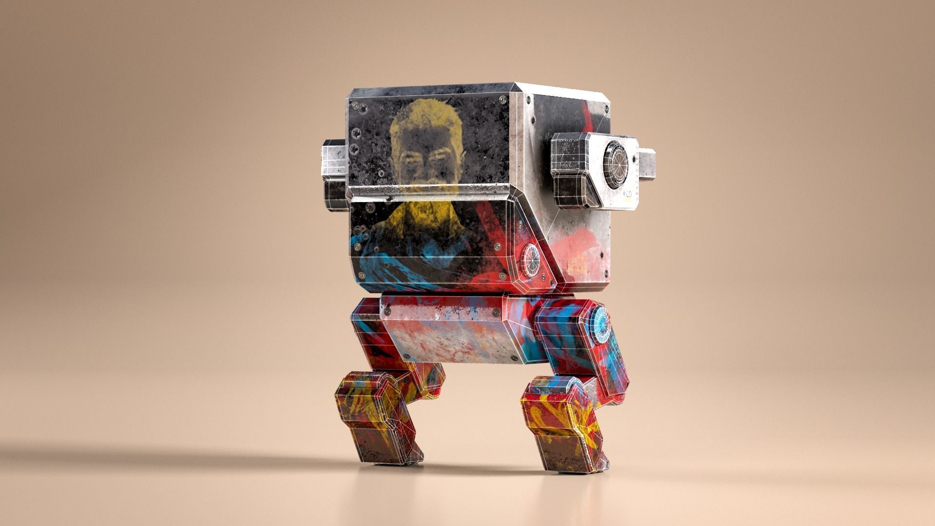 3D model UE4 Game-ready - PBR Cubic Robot VR / AR / low-poly | CGTrader