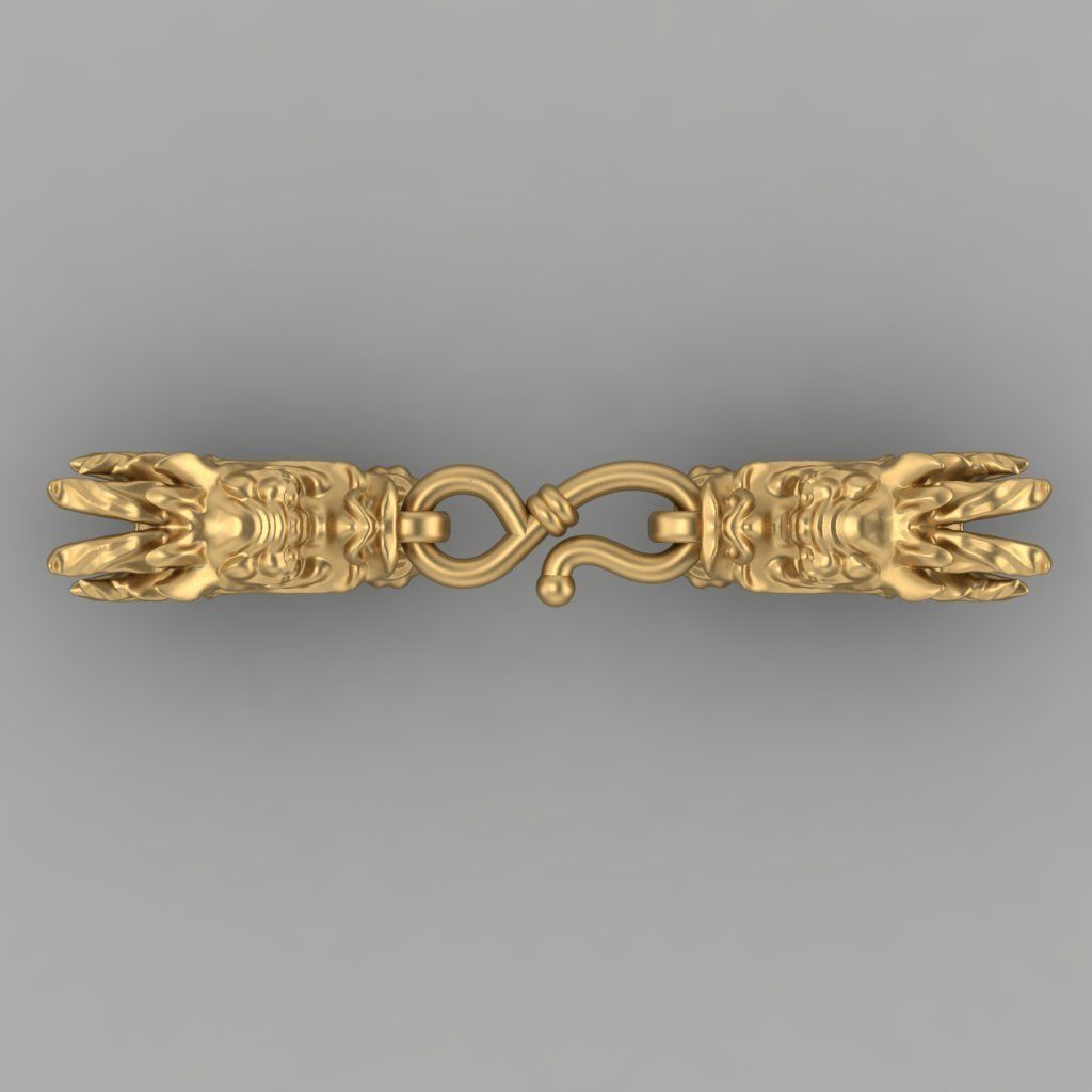End Chinese Dragon Lock on Chain or Bracelet 3D Model 3D model 3D ...
