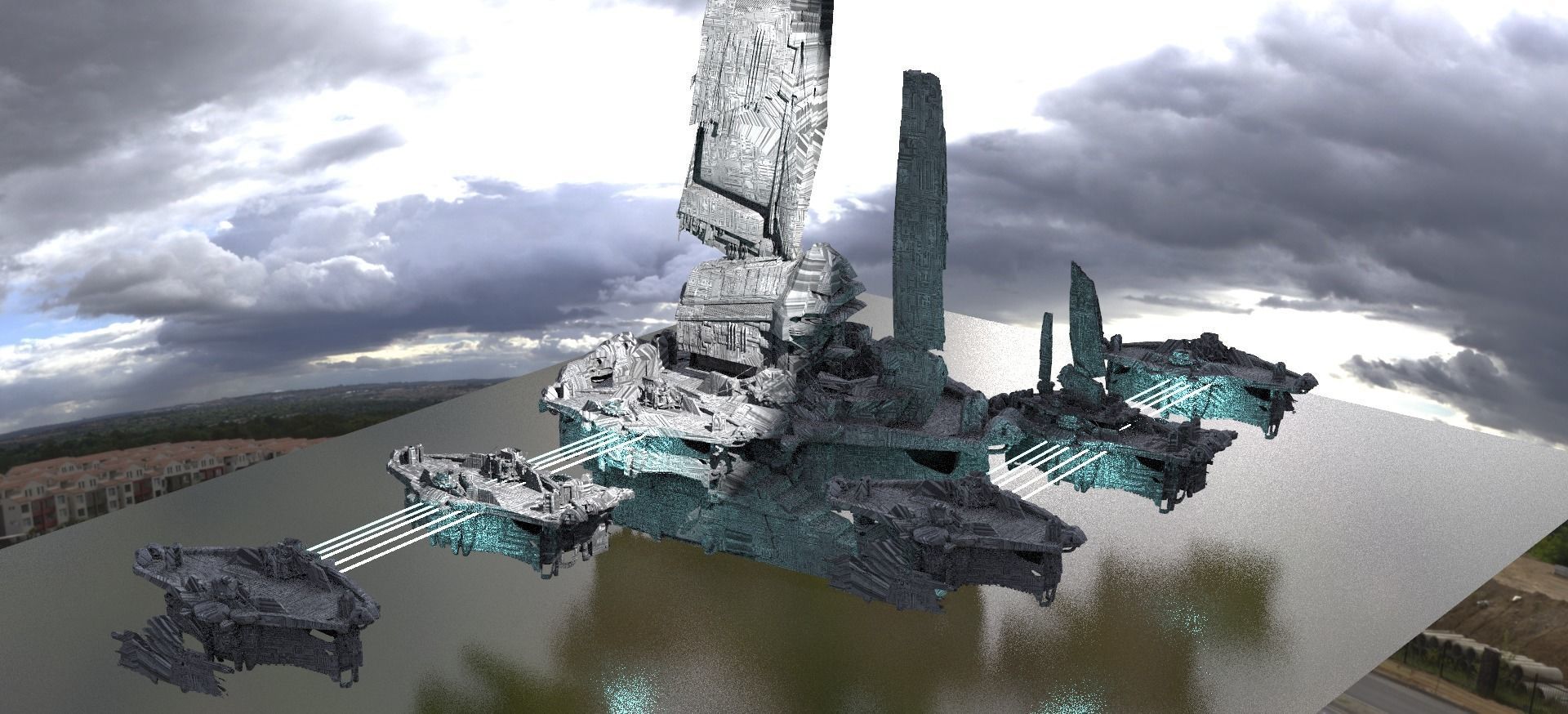 Halo Forerunner Inspired Hologram Bridges Kitbash 3D model | CGTrader