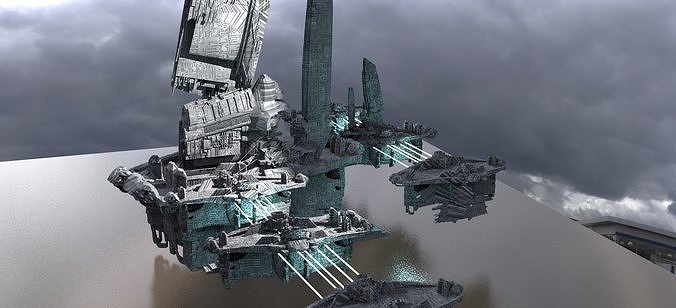 Halo Forerunner Inspired Hologram Bridges Extended 3D model | CGTrader