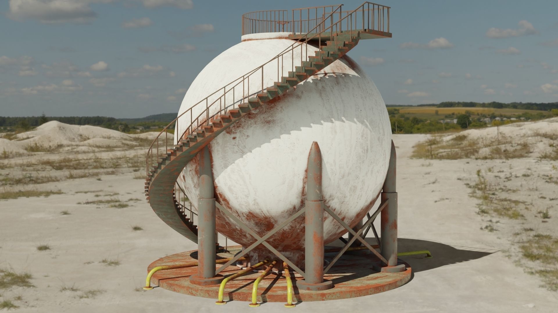 3D model Sphere tank VR / AR / low-poly | CGTrader