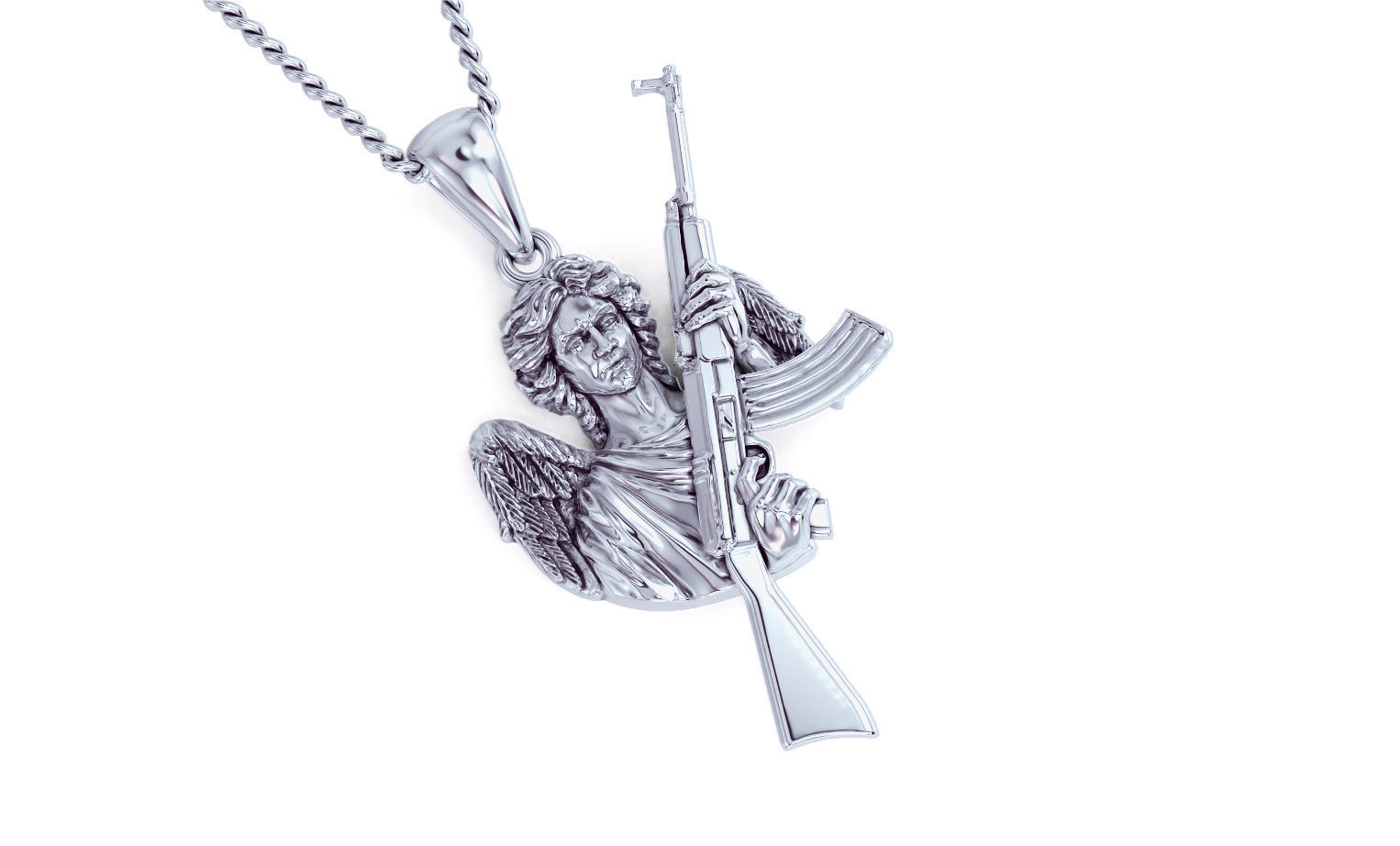 angel with weapon pendant 3D model 3D printable | CGTrader