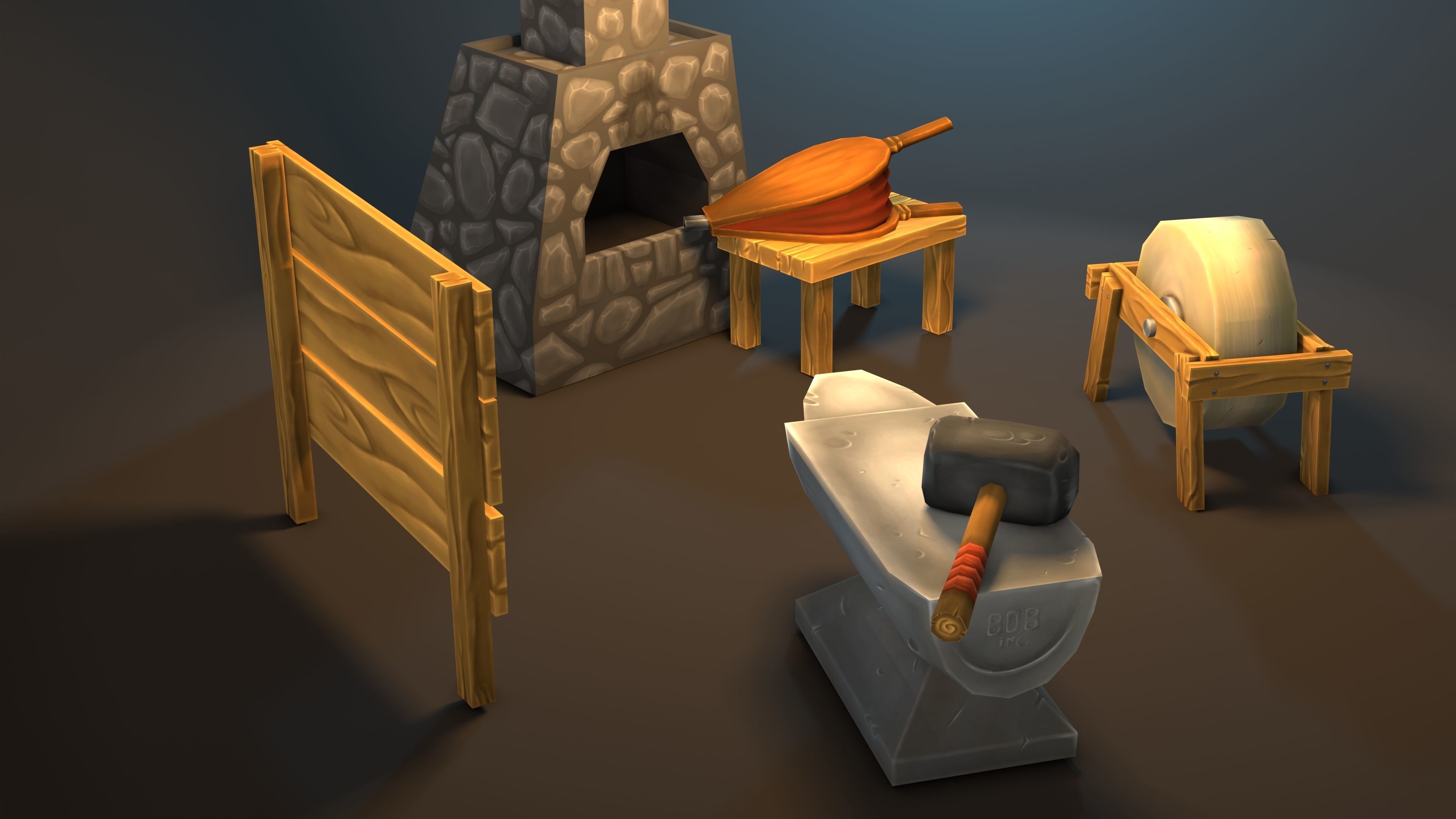 3D model Game ready low poly stylized Forge VR / AR / low-poly | CGTrader