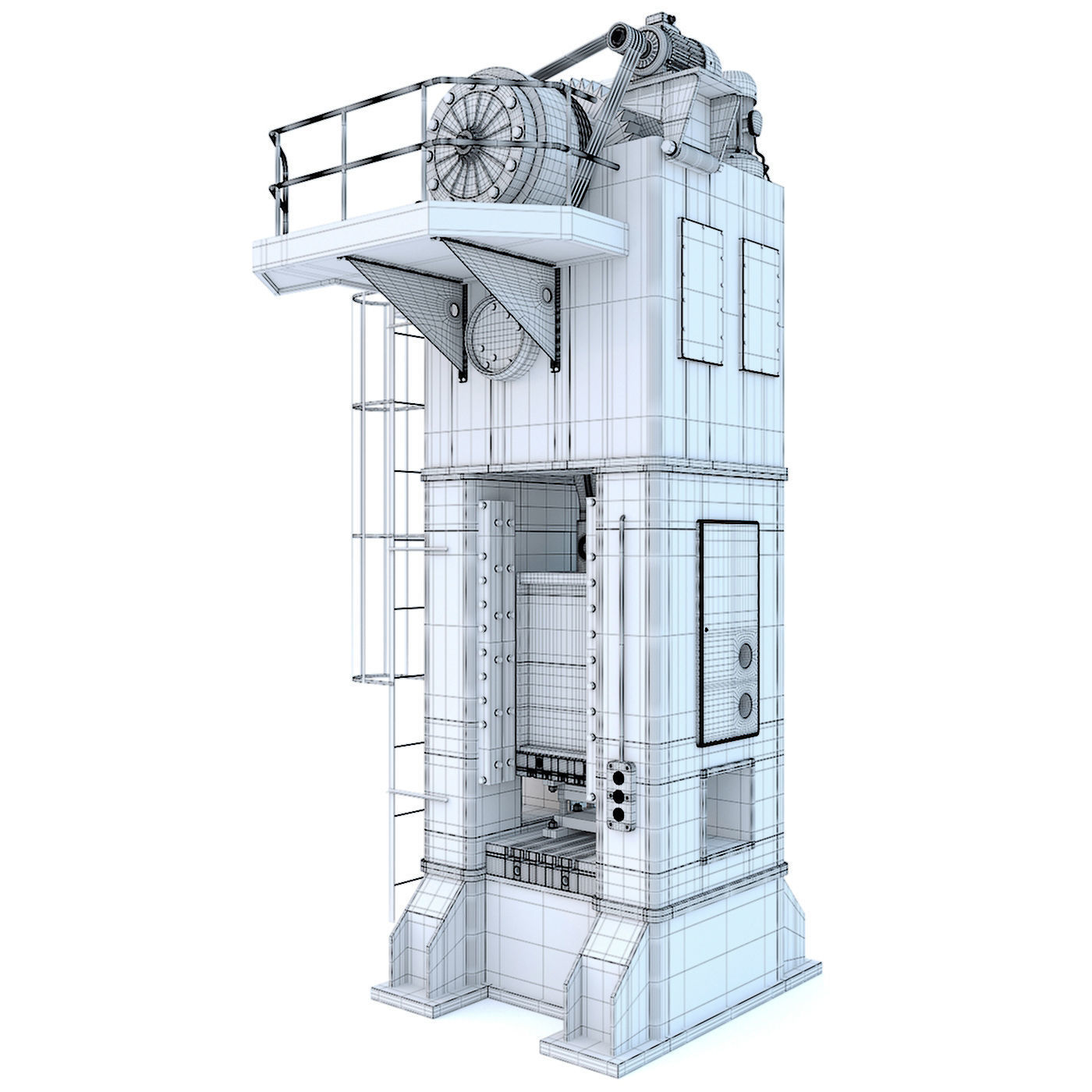 Industrial mechanical press-stamping machine tool KB9536 3D model ...