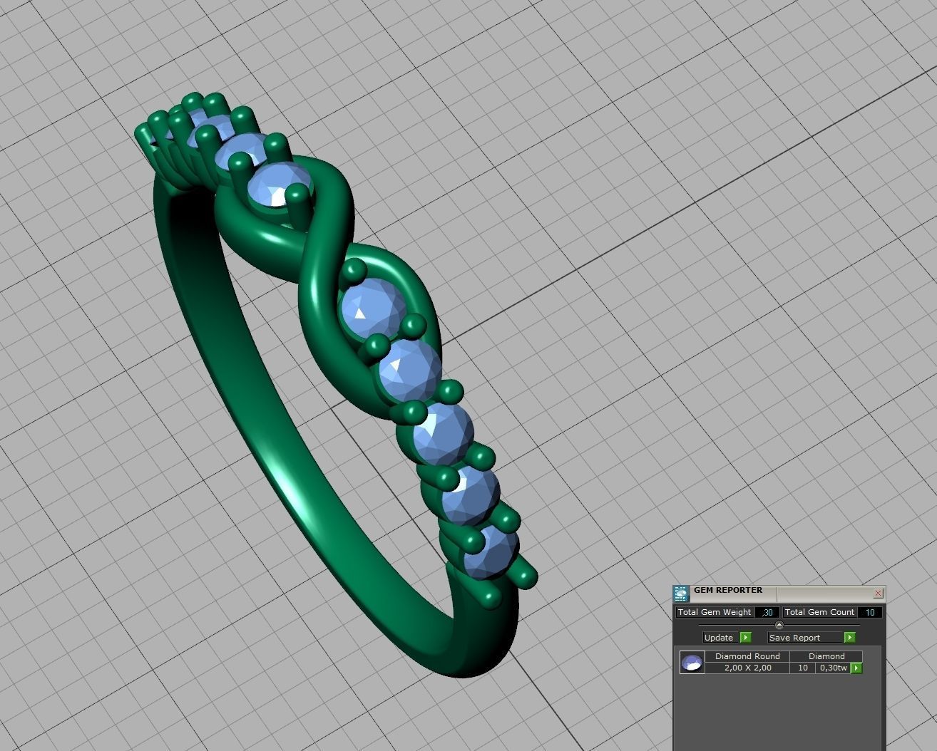 Infinity Diamond Ring 2mm stones Eternity Band 3D model 3D printable ...