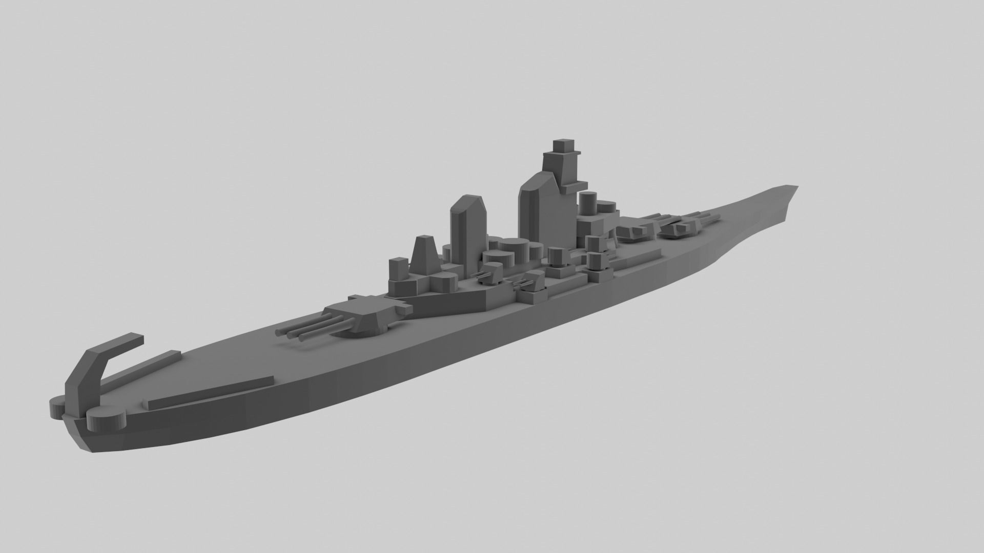USS Iowa - Model for small scale printing 3D model 3D printable | CGTrader