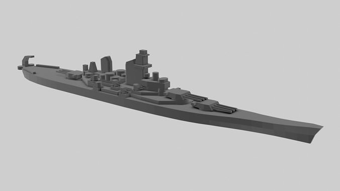 USS Iowa - Model for small scale printing 3D model 3D printable | CGTrader