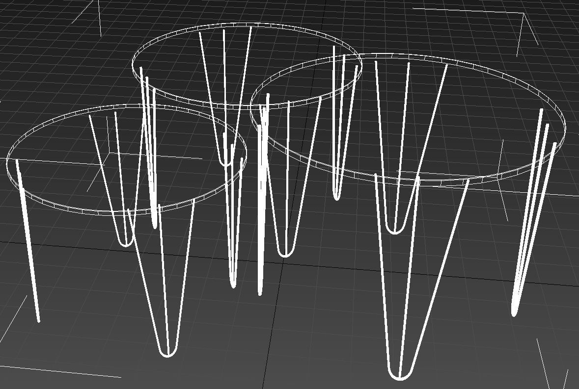 Wooden tables metal legs 3D model | CGTrader