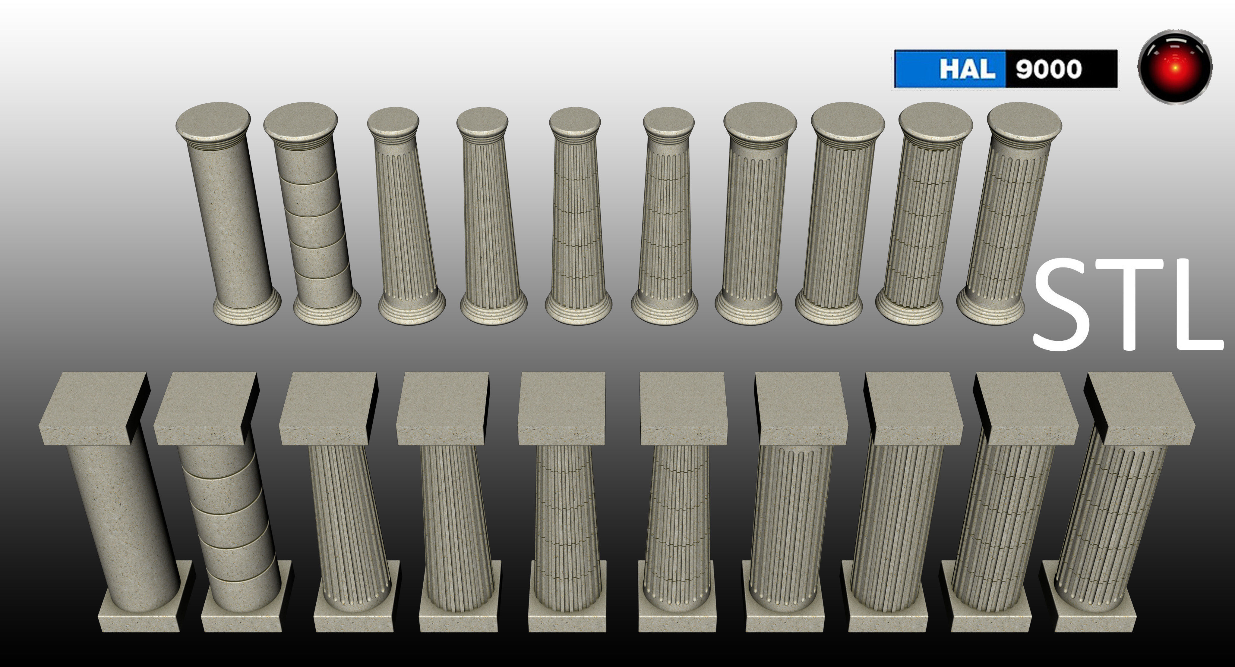 Modular Columns Pillars 1 3D model | CGTrader