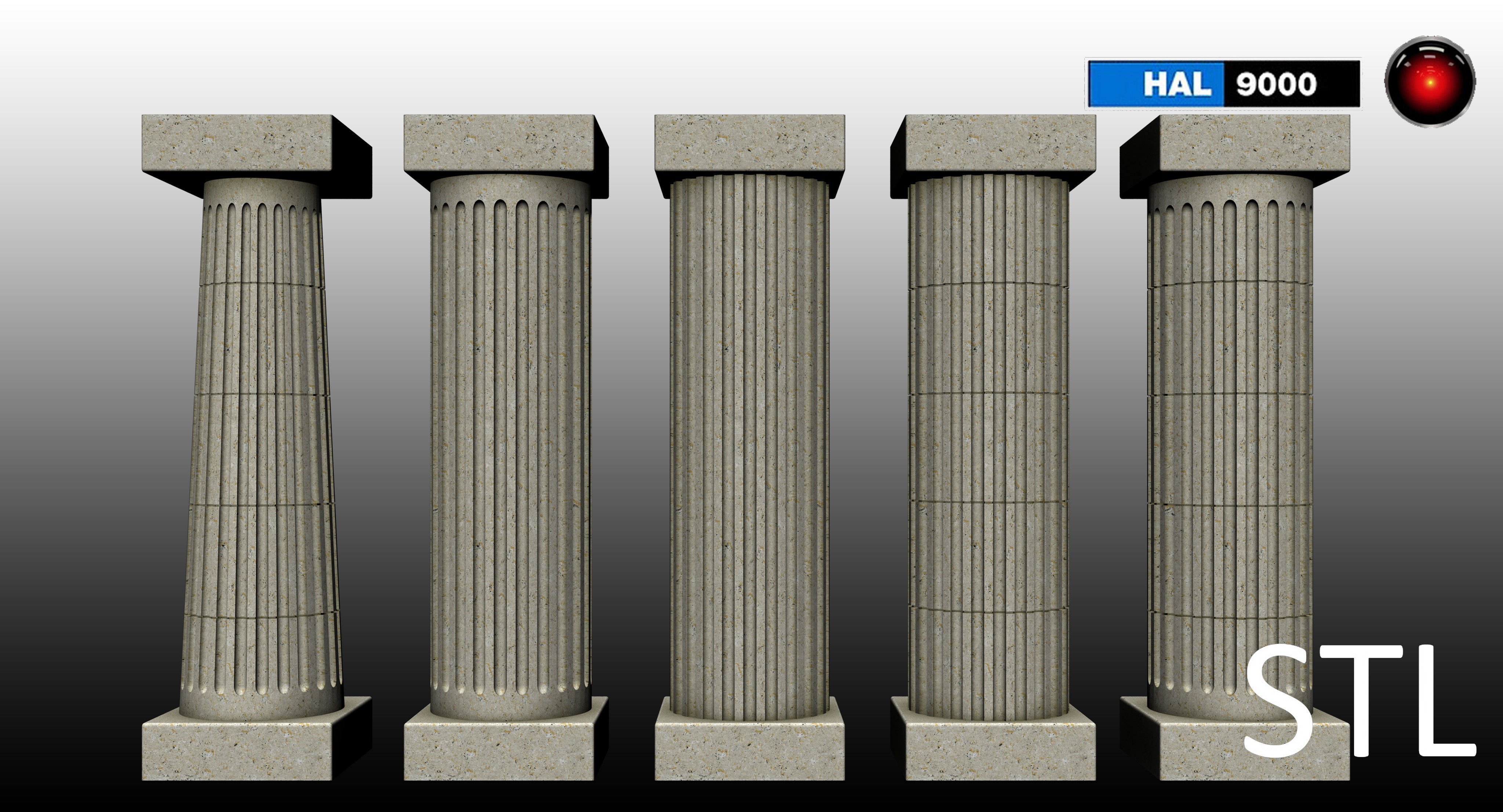 Modular Columns Pillars 1 3D model | CGTrader