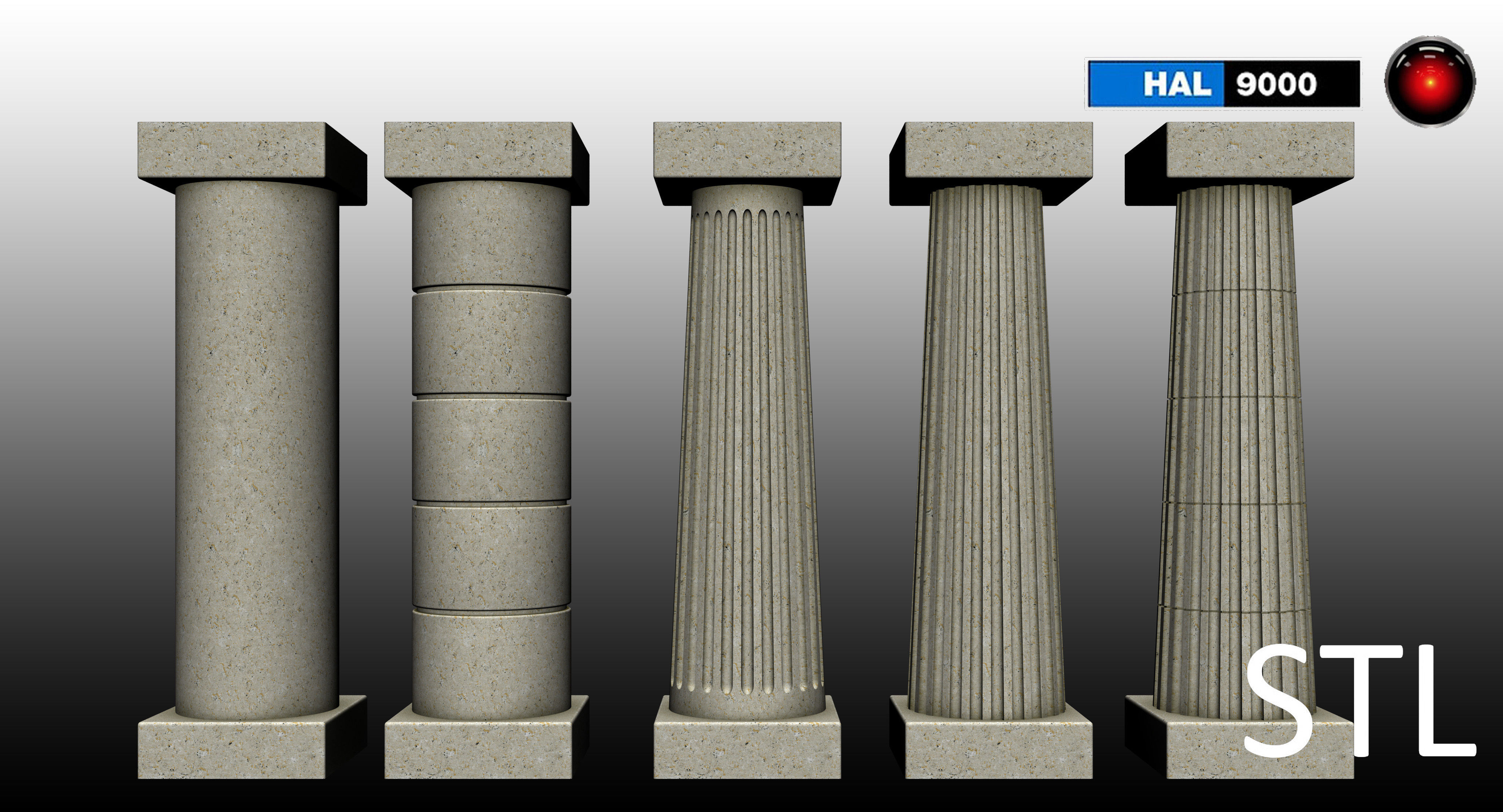 Modular Columns Pillars 1 3D model | CGTrader