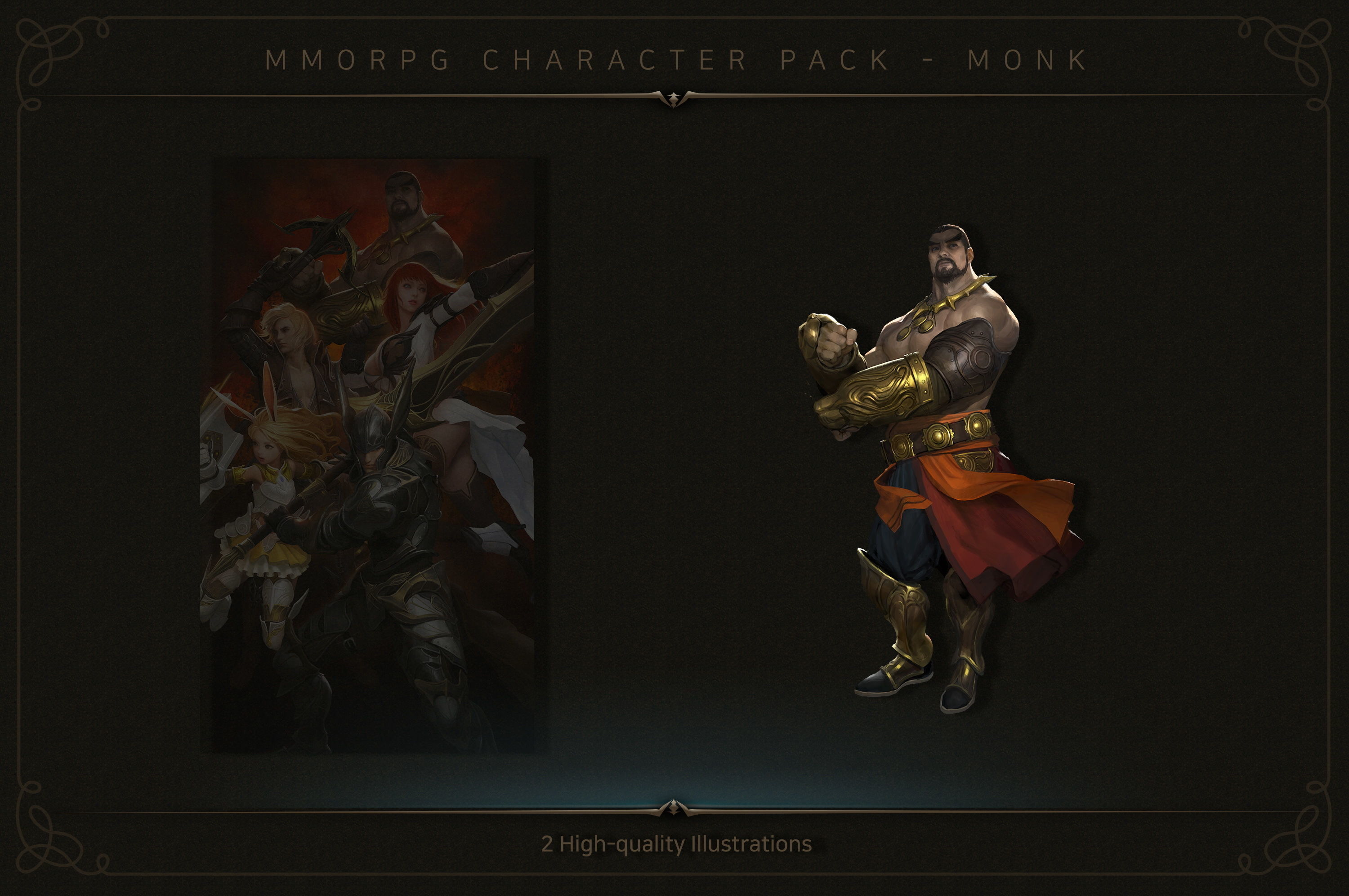 3D model MMORPG Character Pack - Monk VR / AR / low-poly | CGTrader
