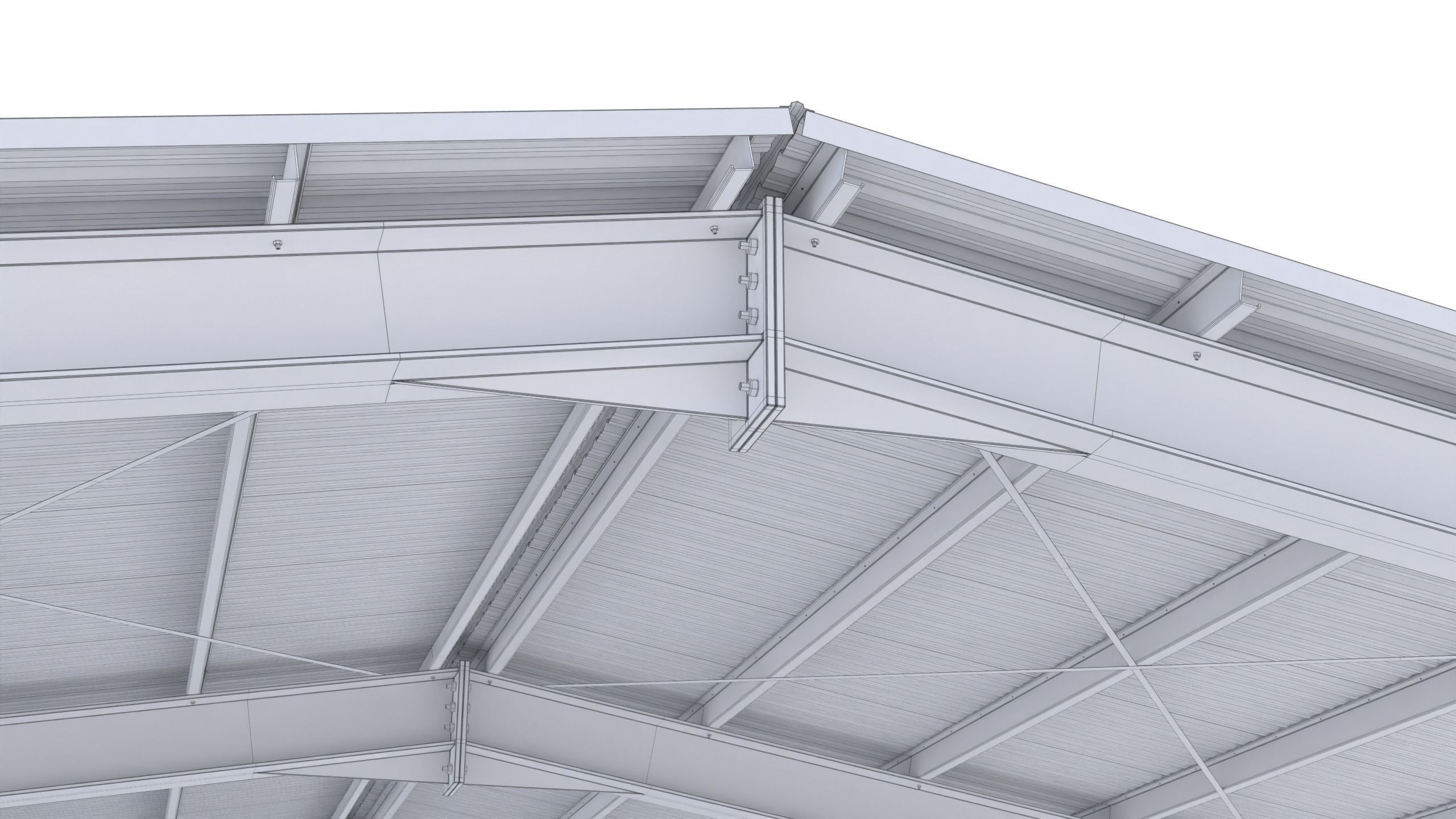 Large Open Metal Shed 3D model | CGTrader