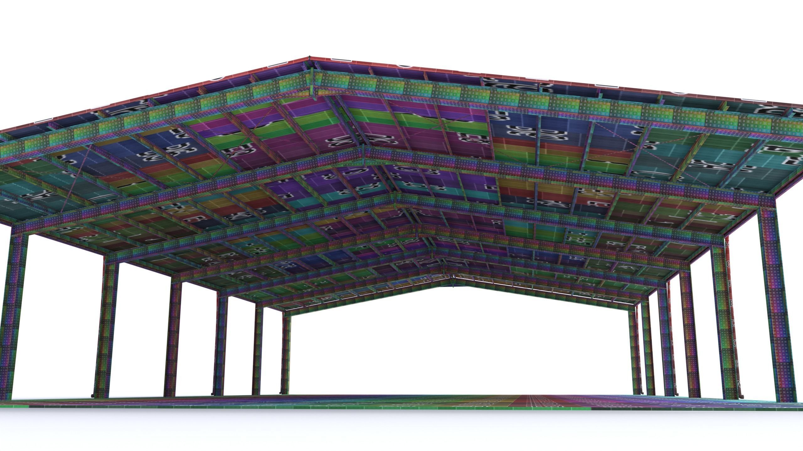 Large Open Metal Shed 3D model | CGTrader