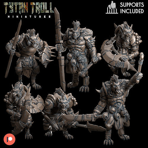 Gnoll Pack - Pre-Supported 3D model 3D printable | CGTrader