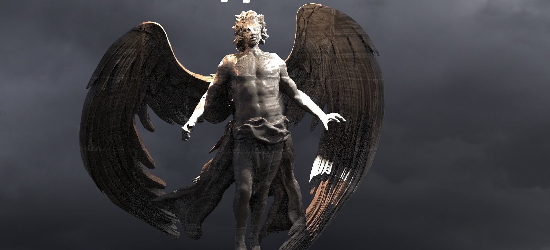 Devine Arch Angel Curved Wings 3D model | CGTrader