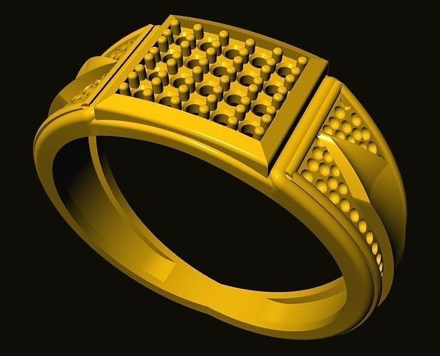 rings gold ring with diamonds 3D model 3D printable | CGTrader