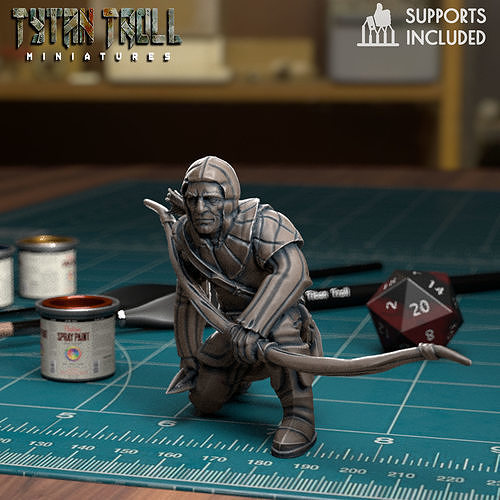 Guard Crouched Archer - Pre-Supported 3D model 3D printable | CGTrader