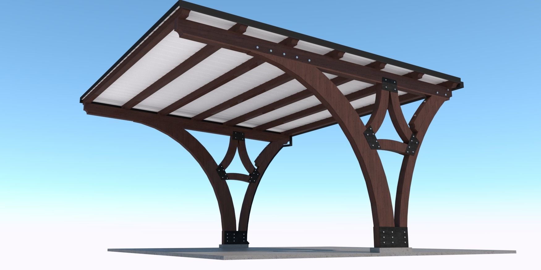 Modern Wooden Carport 3D model 3D model | CGTrader