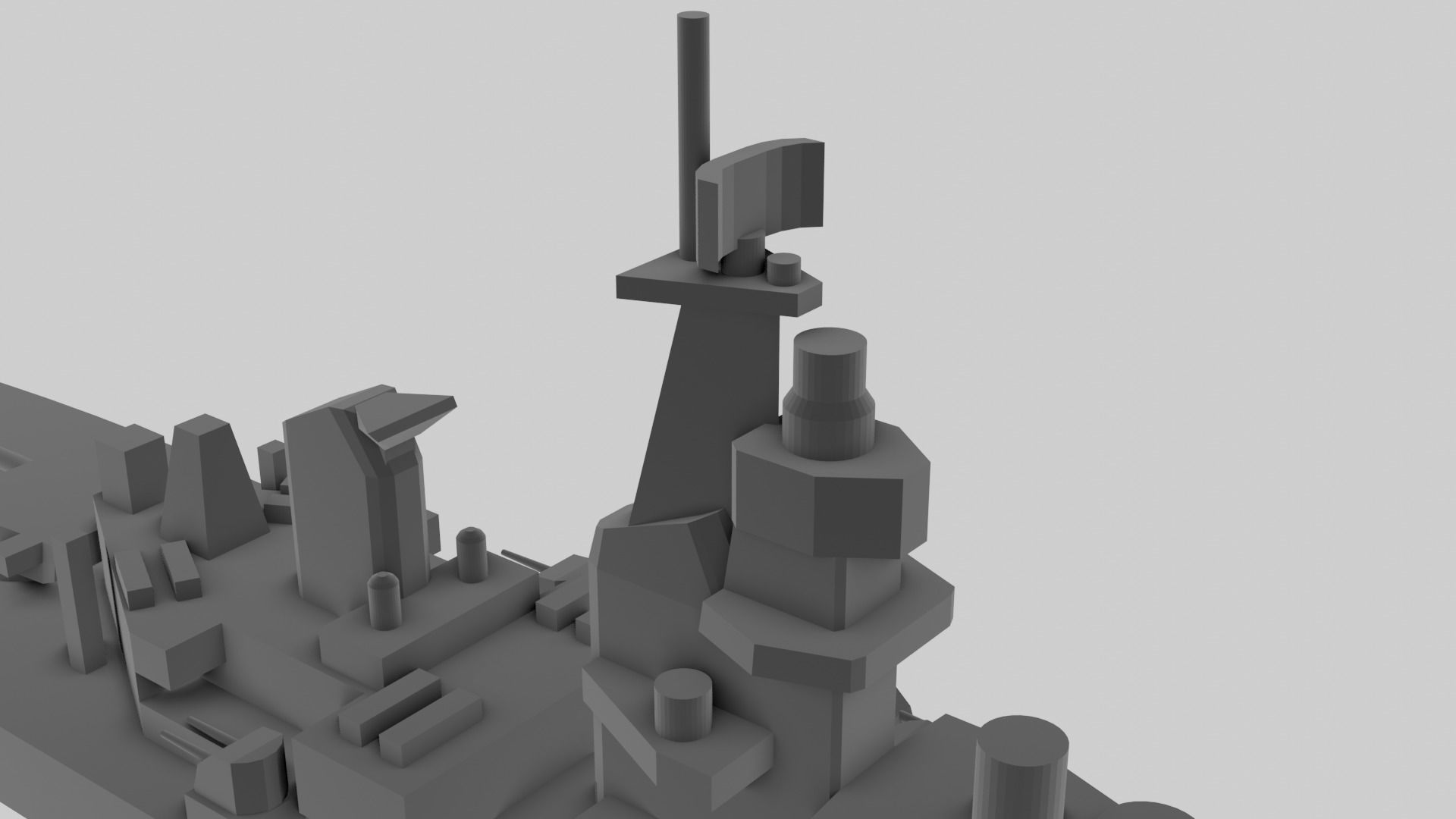 USS Missouri - Model for small scale printing free 3D model 3D ...