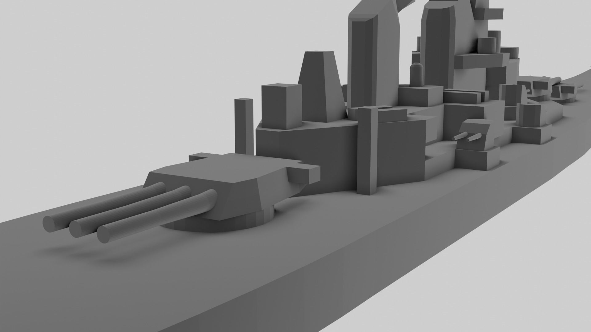 USS Missouri - Model for small scale printing free 3D model 3D ...