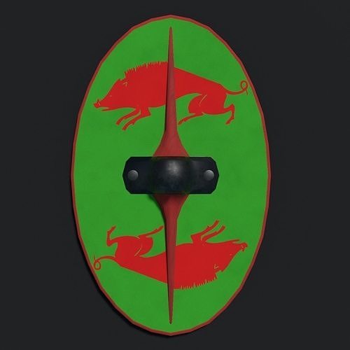 3D model Gallic Shield VR / AR / low-poly | CGTrader