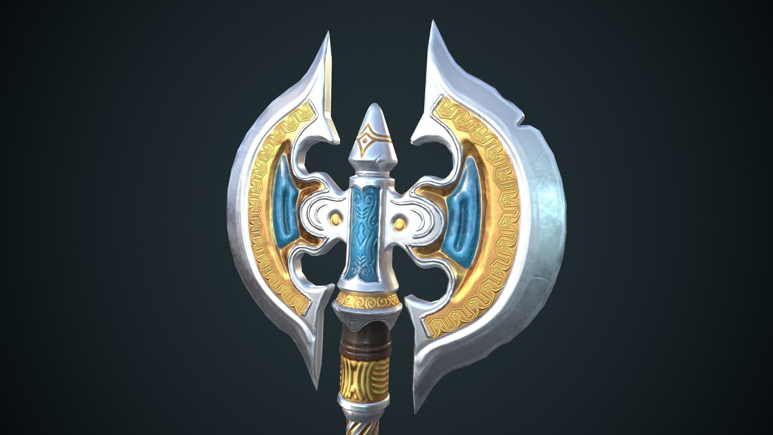 3D model Stylized Paladin Axe VR / AR / low-poly | CGTrader