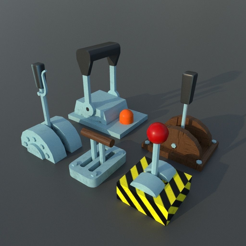 3D model lever handle low poly for game VR / AR / low-poly | CGTrader