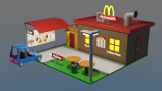 3D model McDonalds Restaurant VR / AR / low-poly | CGTrader