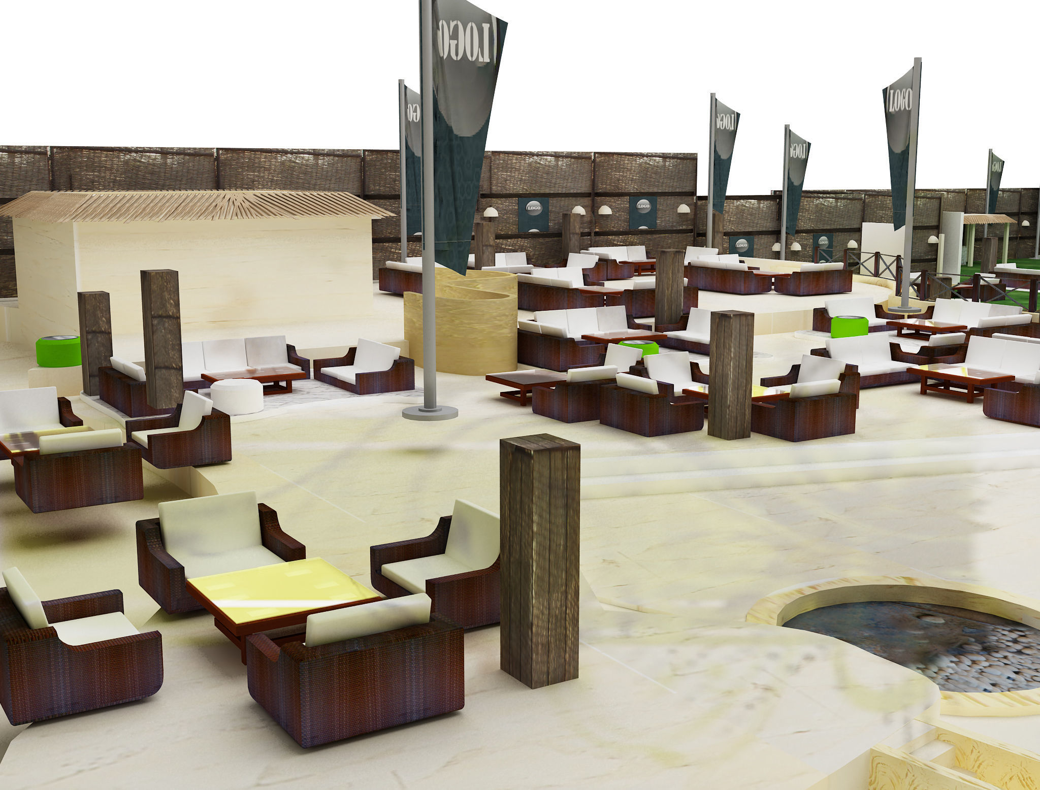 Exterior Design Beach Resort Layout a541 3D model | CGTrader