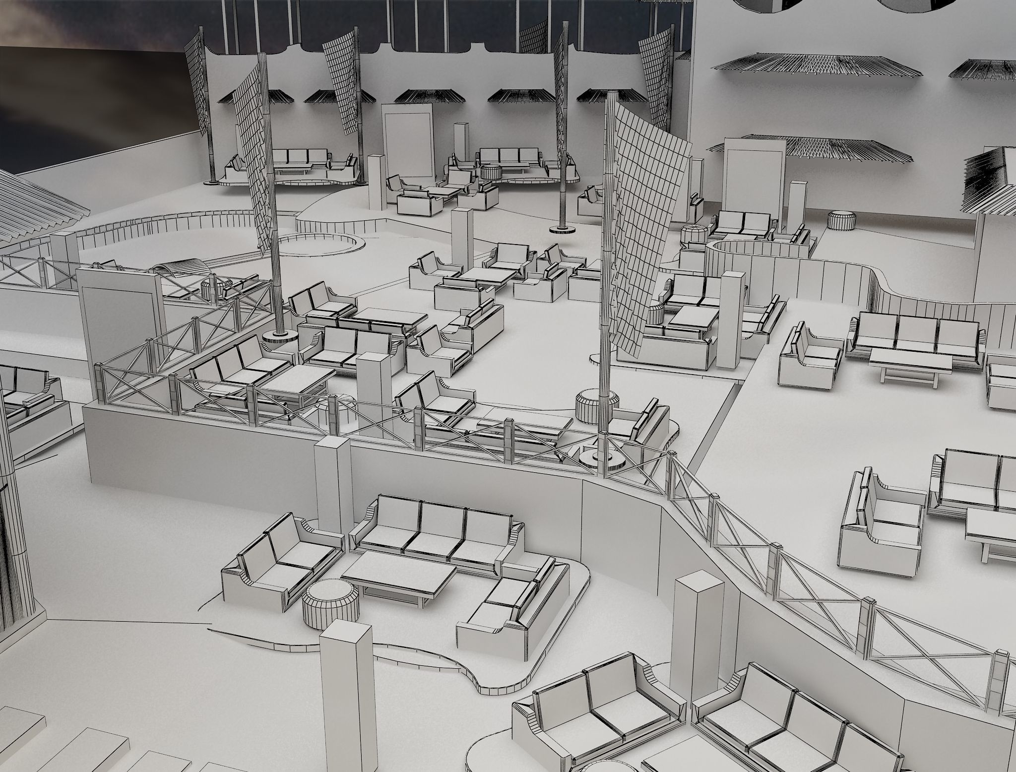 Exterior Design Beach Resort Layout a541 3D model | CGTrader