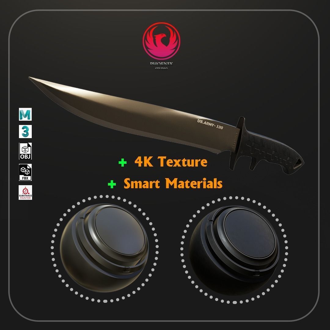 3D model 12 Military Weapons Materials VR / AR / low-poly | CGTrader