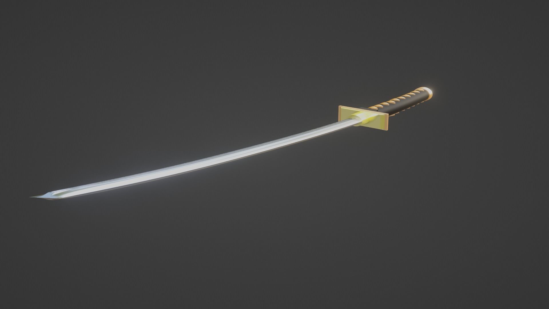 Stylized Katana low-poly game ready free VR / AR / low-poly 3D model ...