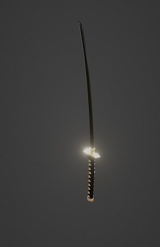 Stylized Katana low-poly game ready free VR / AR / low-poly 3D model ...