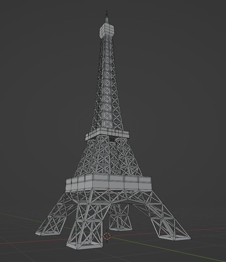 3D model Low Poly Eiffel Tower Flat And Volume VR / AR / low-poly | CGTrader