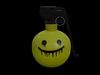 3D model Yellow grenade with smiley face low-poly PBR game ready VR ...