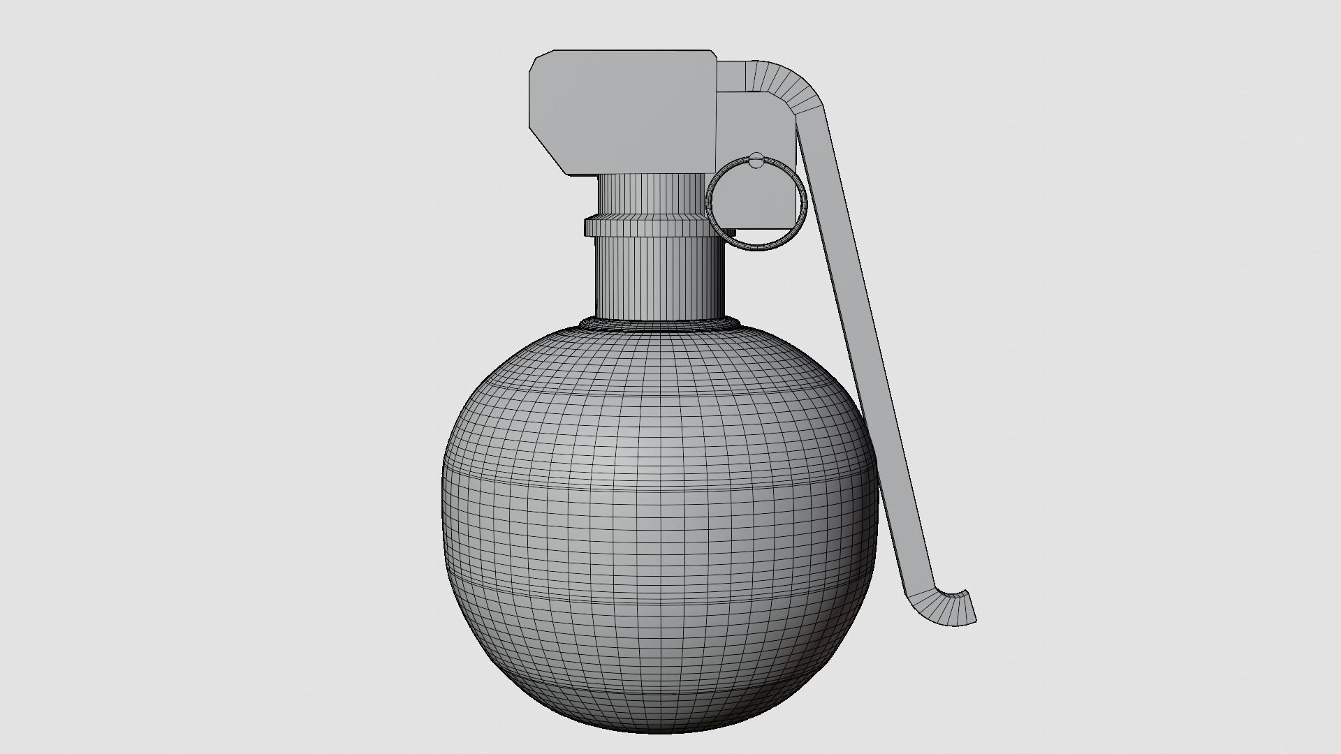 3D model Yellow grenade with smiley face low-poly PBR game ready VR ...