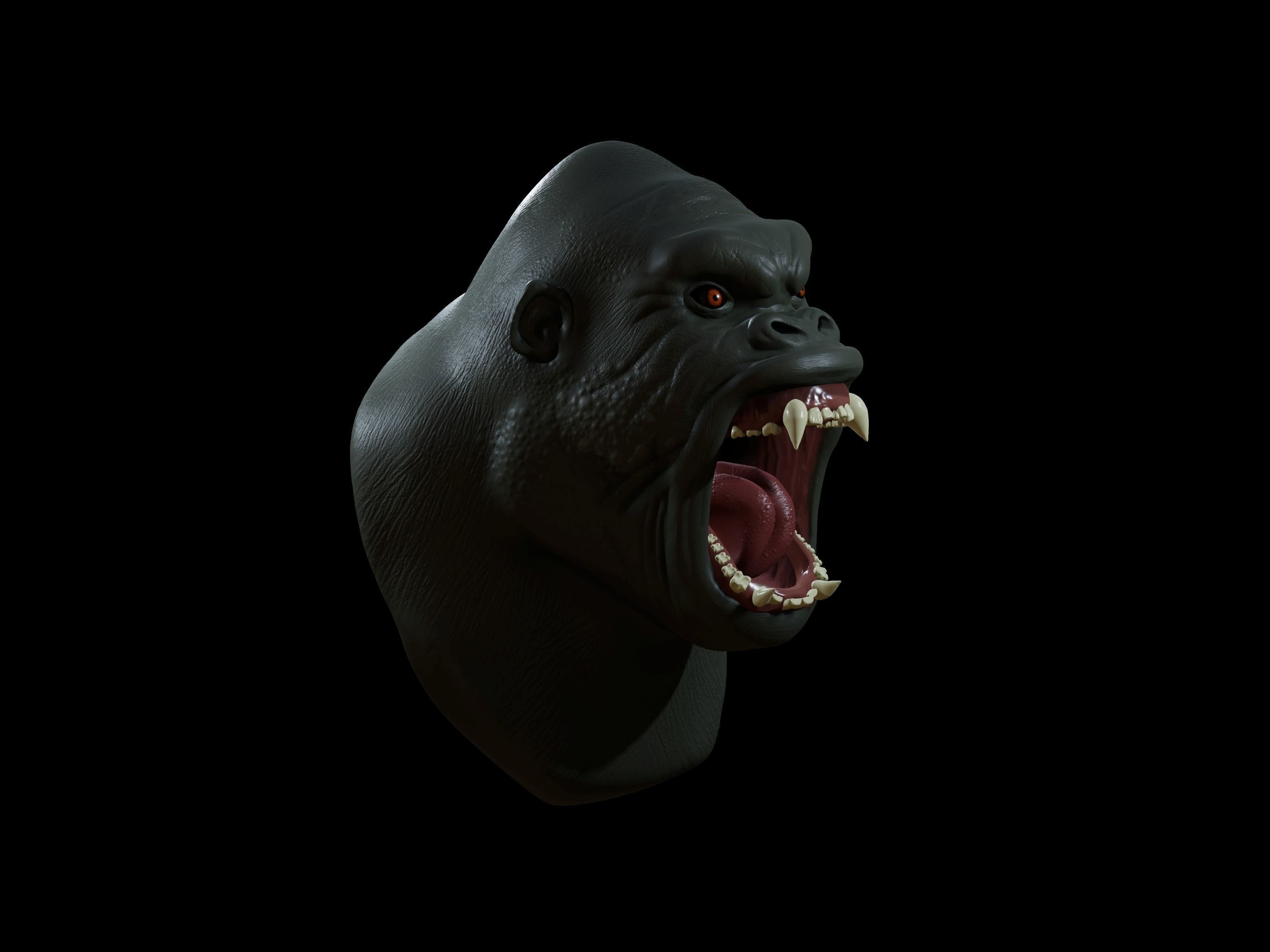 Gorilla Head 3D model 3D printable | CGTrader